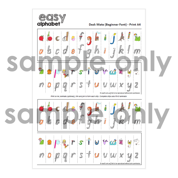 Easy Alphabet Desk Mate | Digital Download – Read3 Literacy