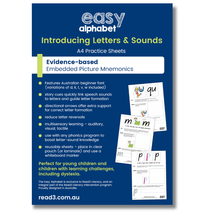 Easy Alphabet Embedded Picture Mnemonics – Read3 Literacy
